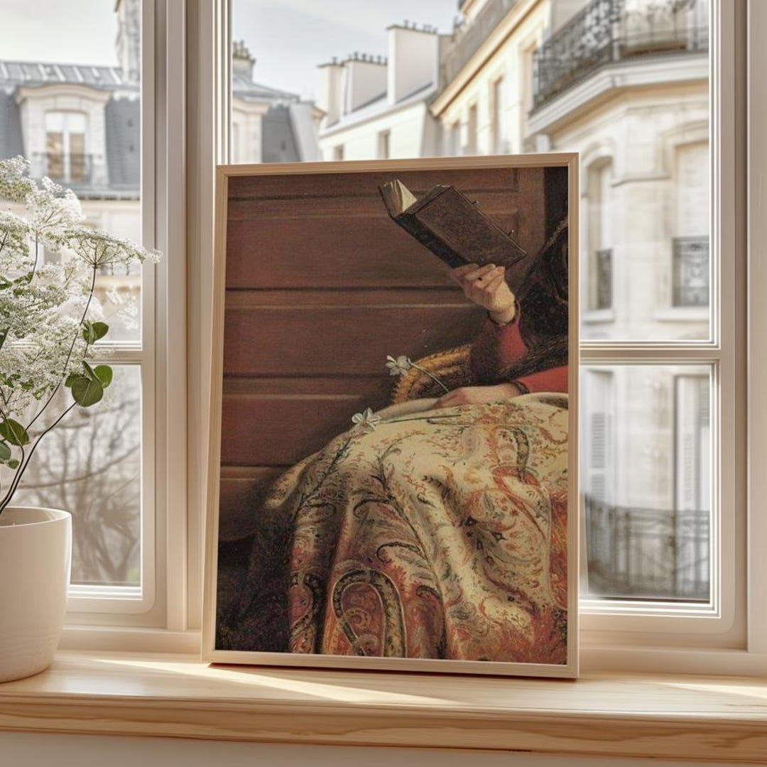 Cozy Reading Corner Art Print – Vintage Literary Poster With Book and ...