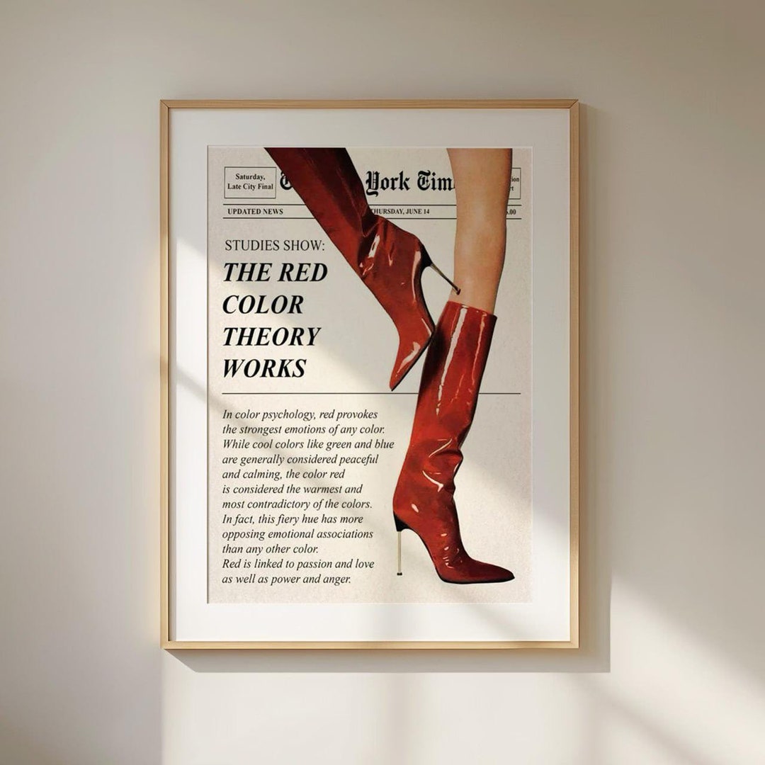 Red Color Theory Poster, Red High Heels Fashion Art, Stylish Typography ...