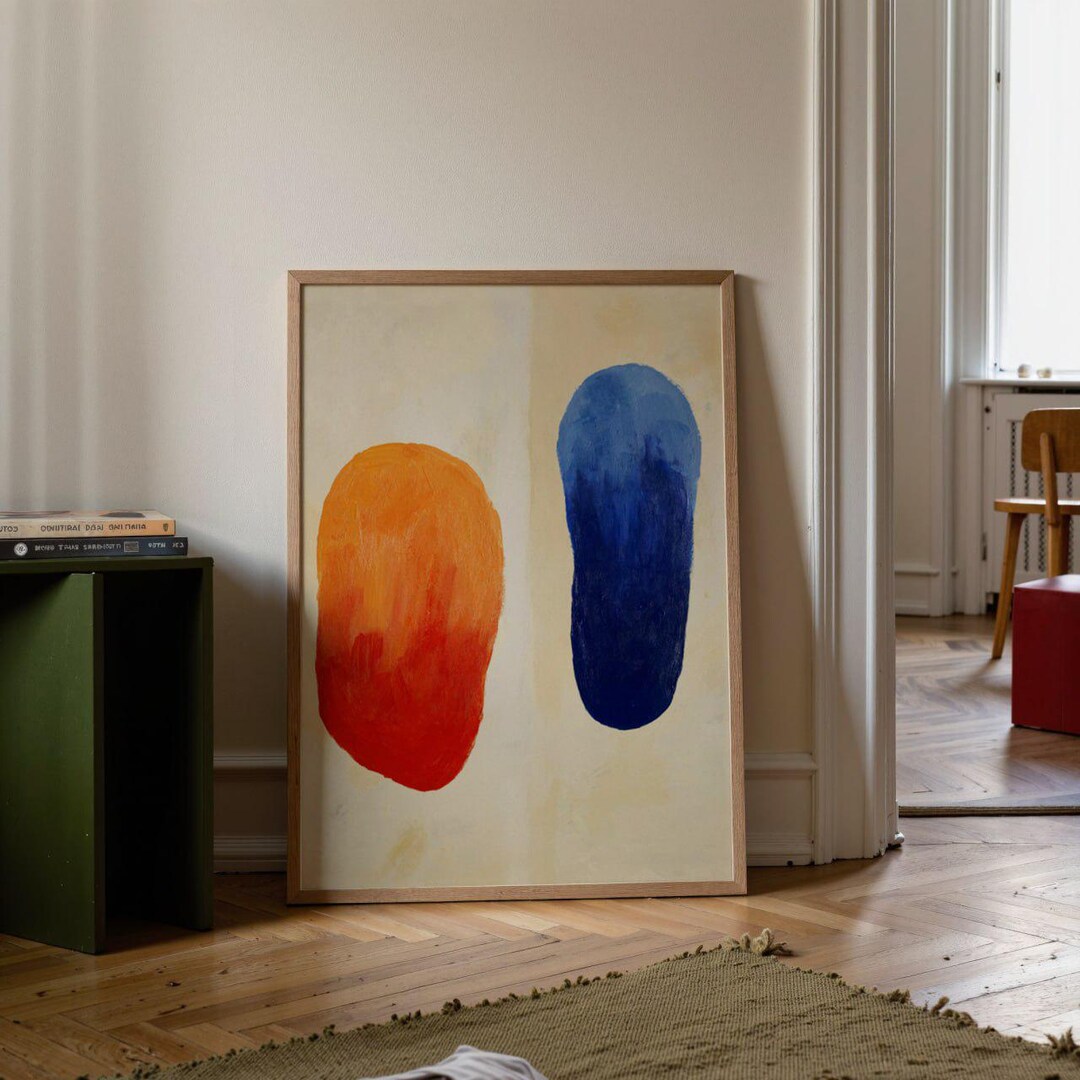 Minimalist Abstract Color Poster, Modern Neutral Wall Art Print, Orange ...