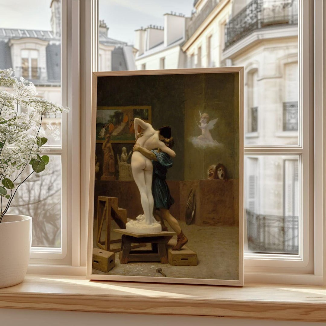 Pygmalion and Galatea by Jean-léon Gérôme - Mythological Love Story, Vintage Fine Art Print ...