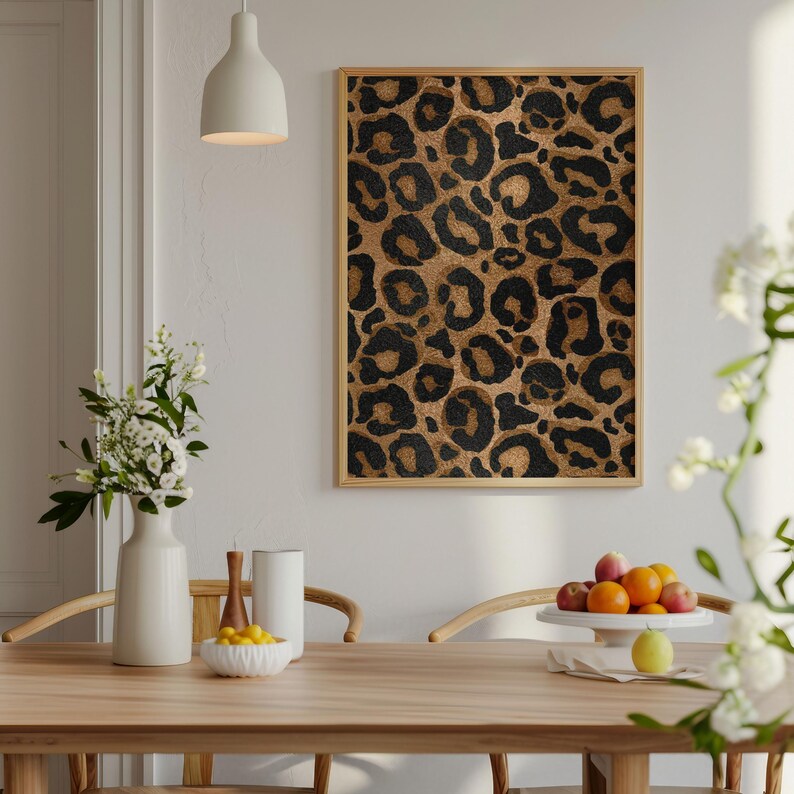 Leopard Print Poster, Wild Animal Pattern Wall Art, Bold Safari Decor ...