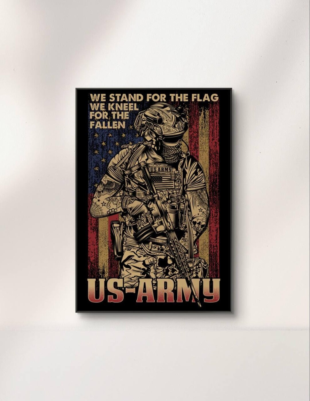 Patriotic US Army Poster – "we Stand for the Flag" Military Wall Art ...