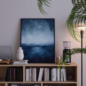 Blue Ocean Poster, Tranquil Seascape Wall Art, High-quality Ocean ...