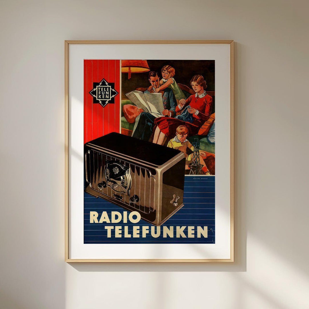 Vintage Telefunken Radio Advertisement Poster – Iconic 1950s German ...