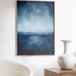 Blue Ocean Poster, Tranquil Seascape Wall Art, High-quality Ocean ...