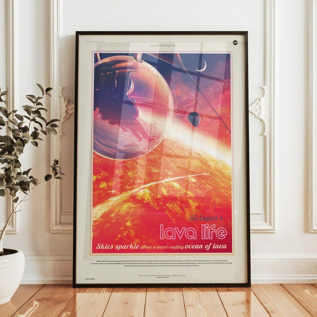 NASA 55 Cancri E Lava Life Poster | Retro Sci-fi Space Travel Art ...