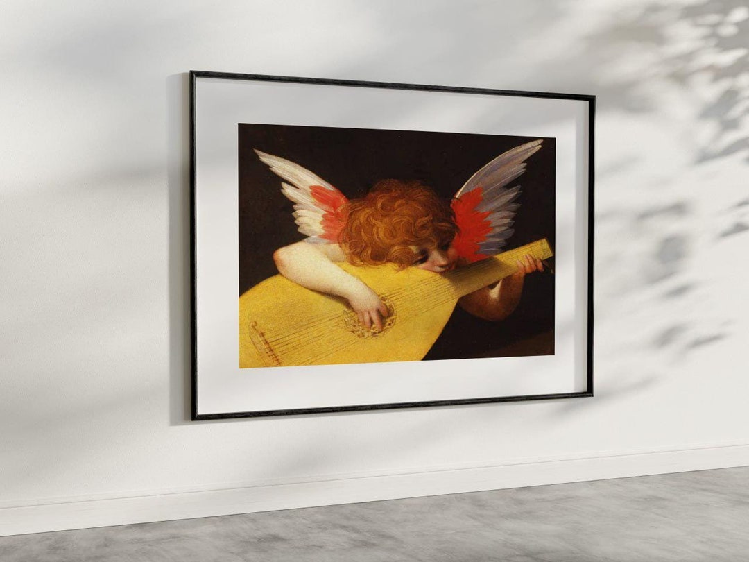Guercino - the Angel Playing the Lute, Baroque Art Print, High-quality ...