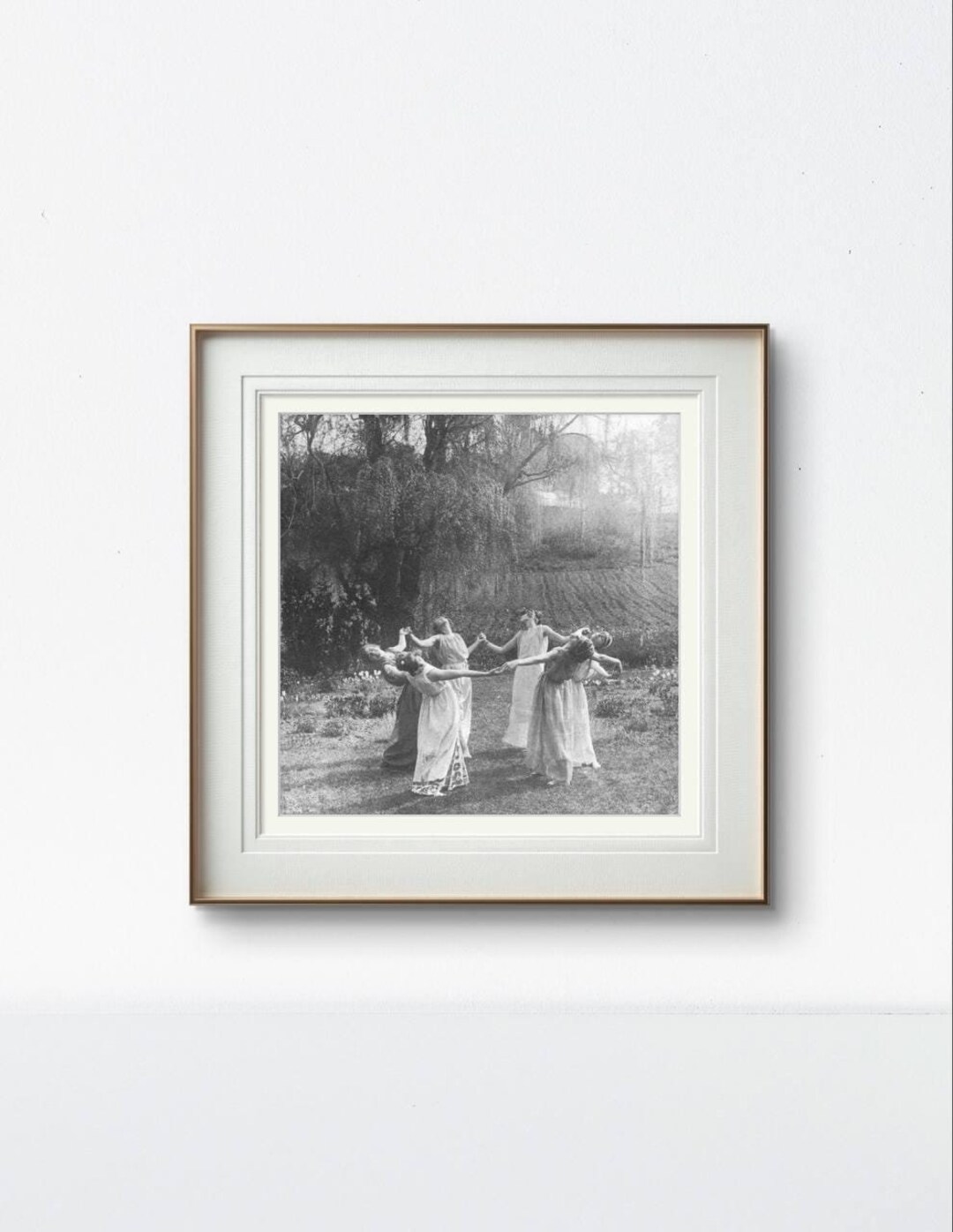 Vintage Witch Dance Art Print - Black and White Pagan Ritual ...