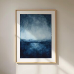 Blue Ocean Poster, Tranquil Seascape Wall Art, High-quality Ocean ...