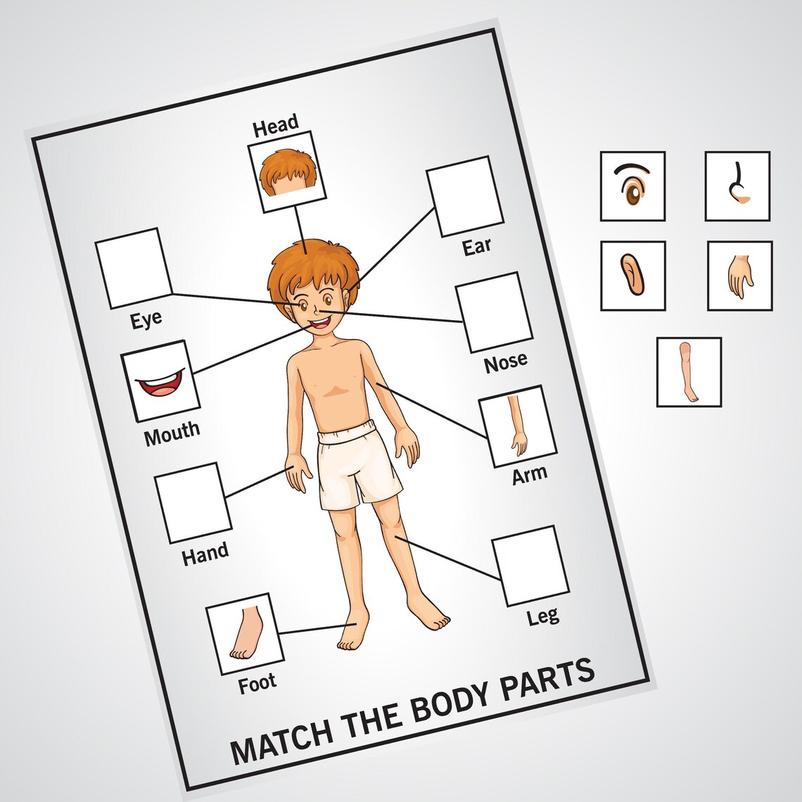 Match the Body Parts" Preschool Learning Activity – Engaging Early ...
