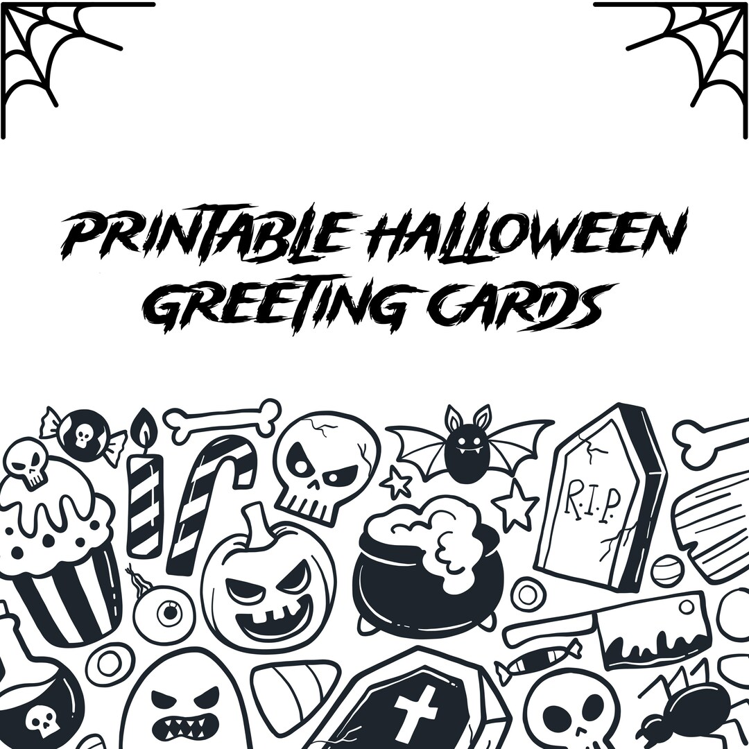 Halloween Printable Cards | Greeting Cards | Halloween Cards | Trick or ...