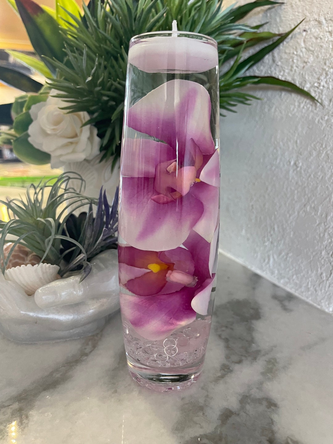 Floating Flowers Vase With LED Lights and Floating Candle - Etsy