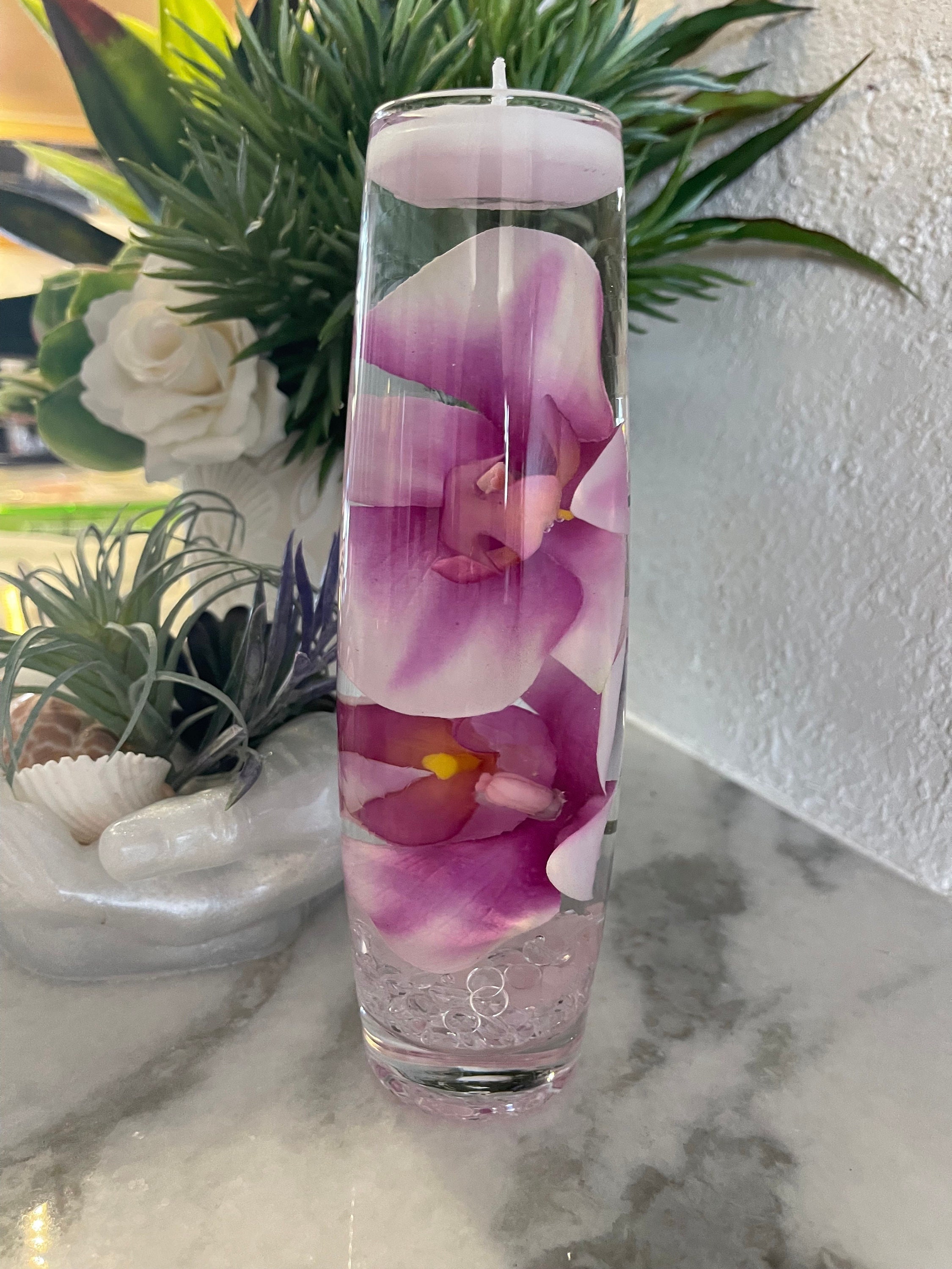 Floating Flowers Vase With LED Lights and Floating Candle - Etsy