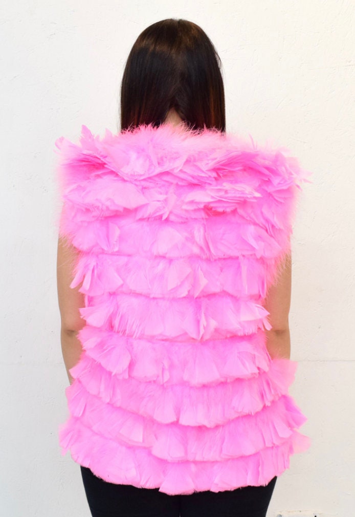 Real Feather Vests in Blue, Pink or White - Etsy