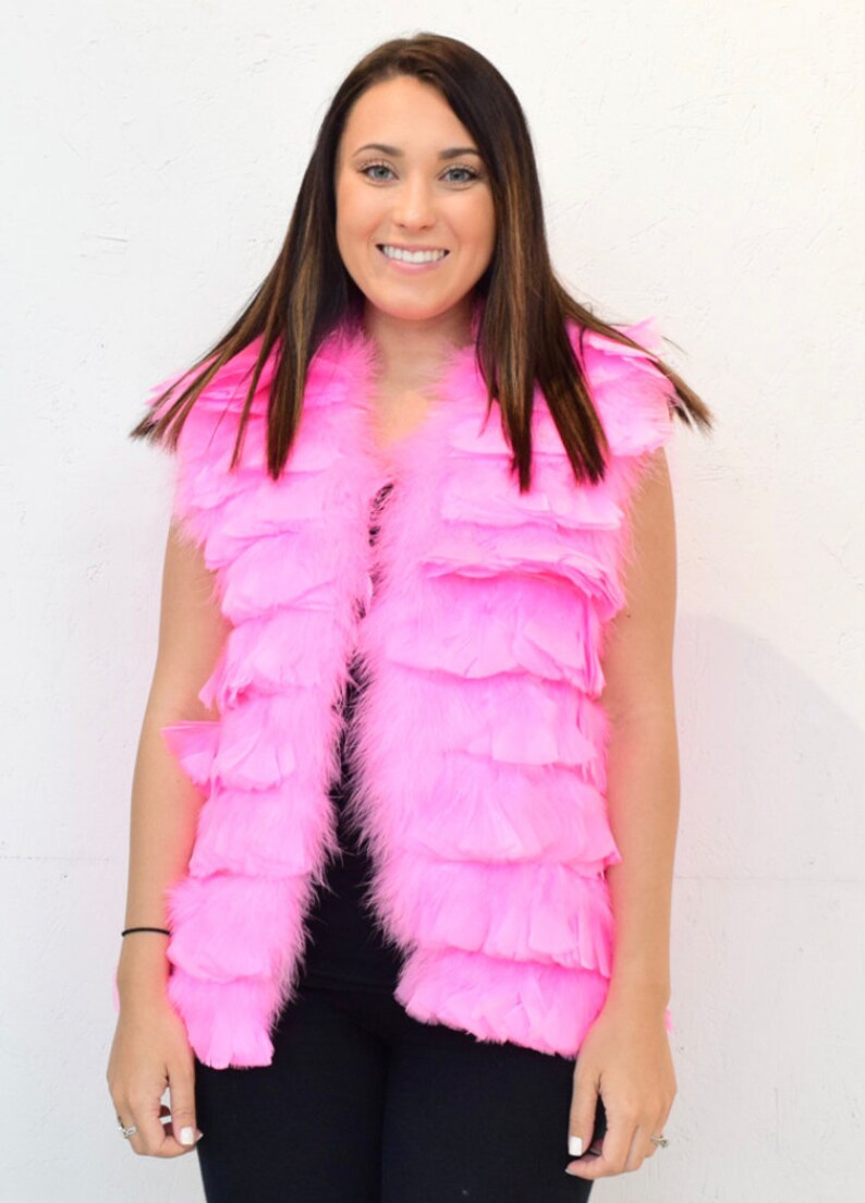 Real Feather Vests in Blue, Pink or White - Etsy