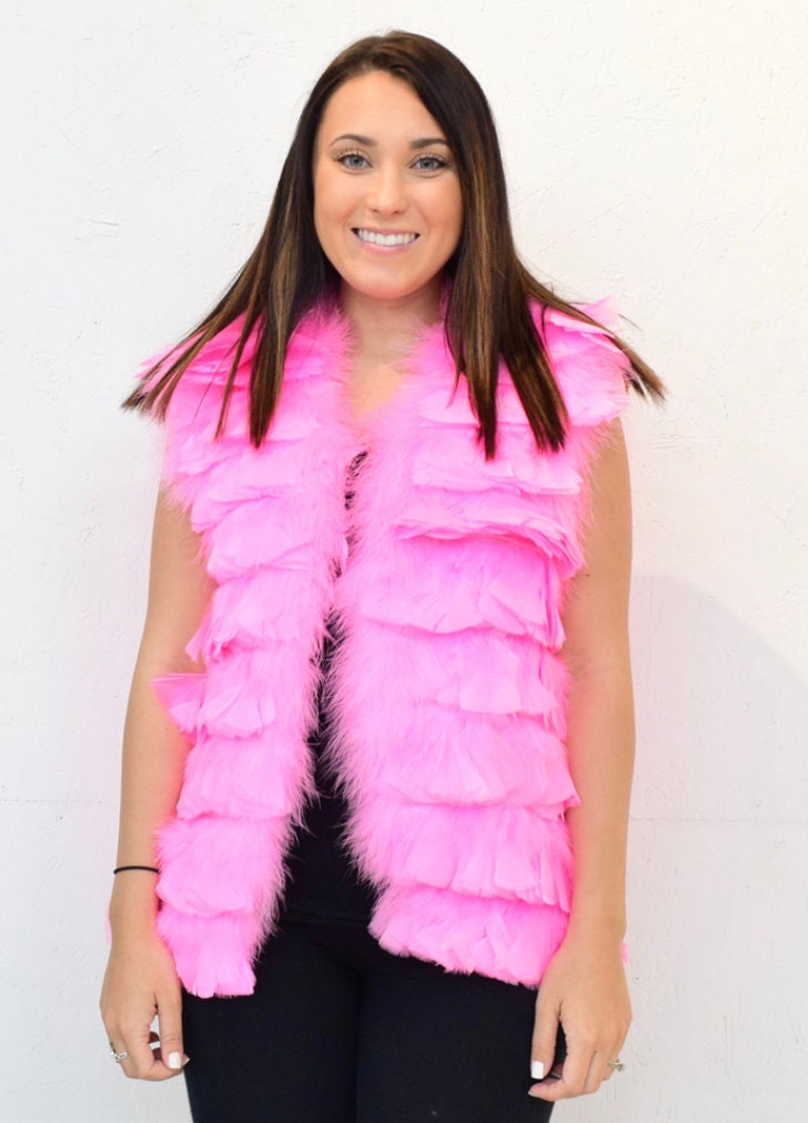 Real Feather Vests in Blue, Pink or White - Etsy