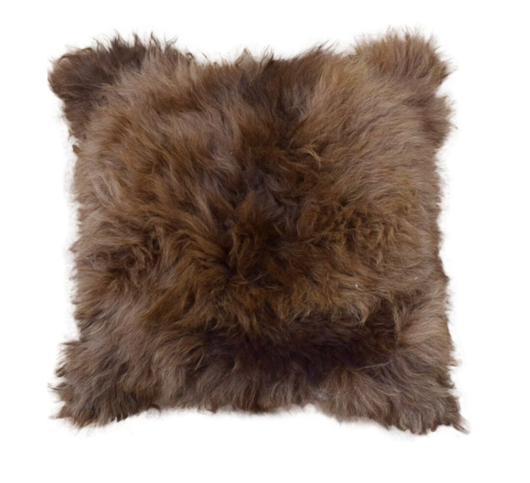 Authentic Brown / Tan Alpaca Fur Pillow 18 - Etsy
