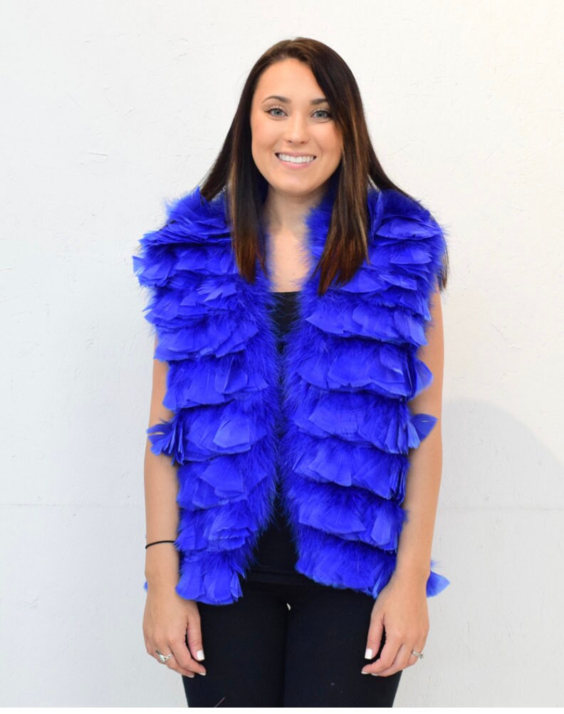 Real Feather Vests in Blue, Pink or White - Etsy