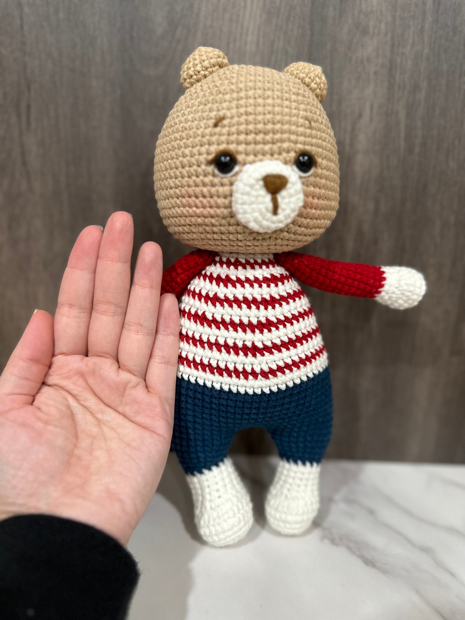 Handmade Gift for Grandson, Crochet Plush, Amigurumi Toy, Teddy Bear ...
