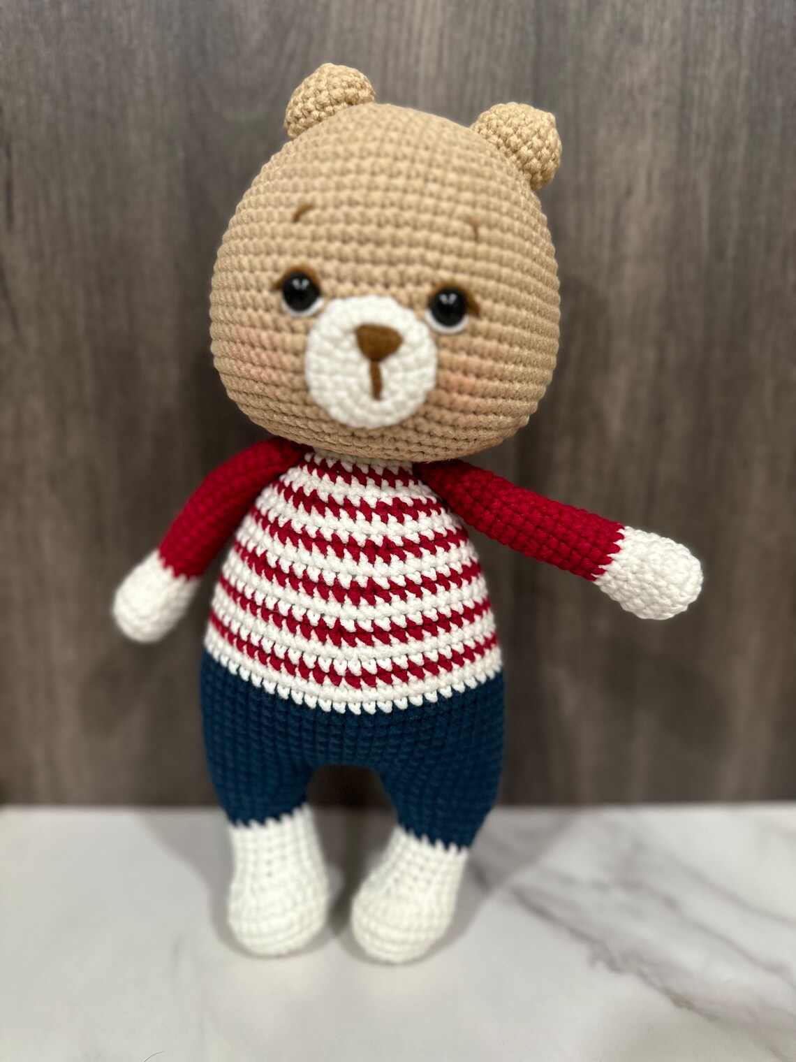 Handmade Gift for Grandson, Crochet Plush, Amigurumi Toy, Teddy Bear ...