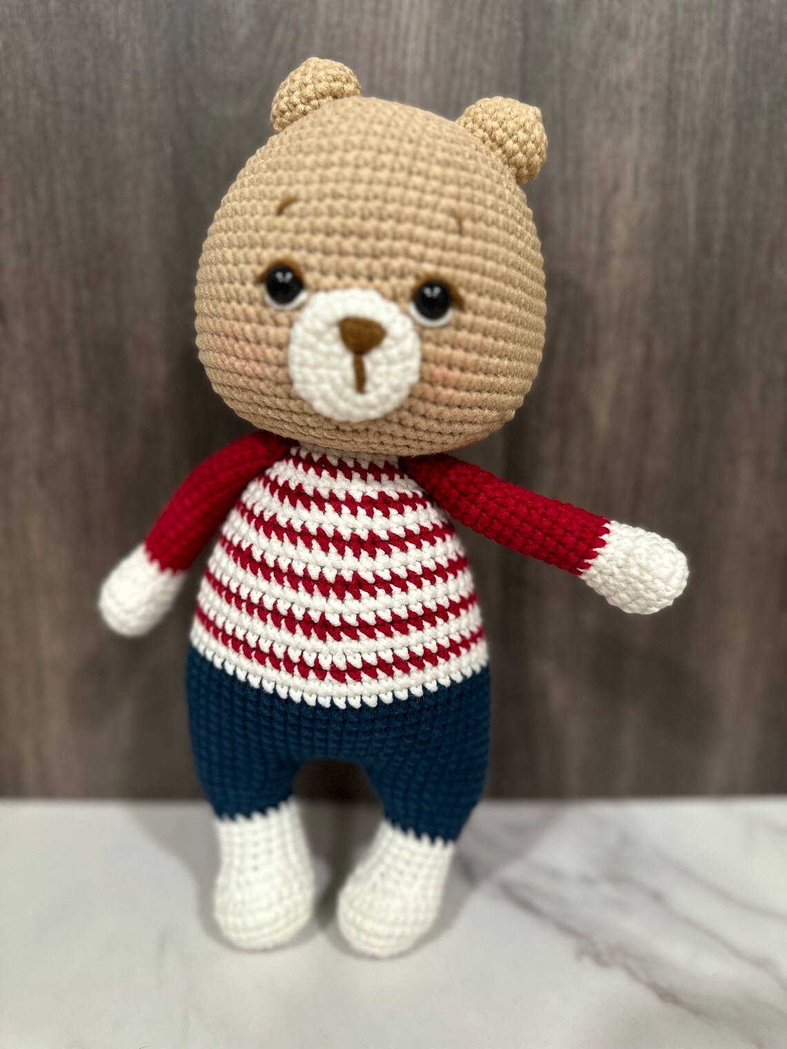 Handmade Gift for Grandson, Crochet Plush, Amigurumi Toy, Teddy Bear ...
