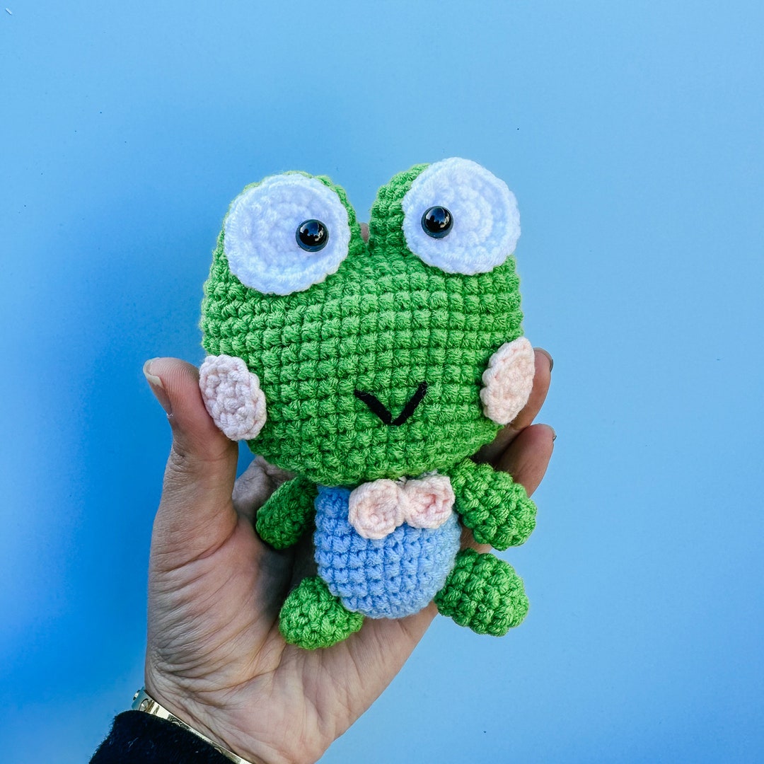 Kawaii Japanese Frog Crochet Plushie Handmade Amigurumi Stuffed Animal ...