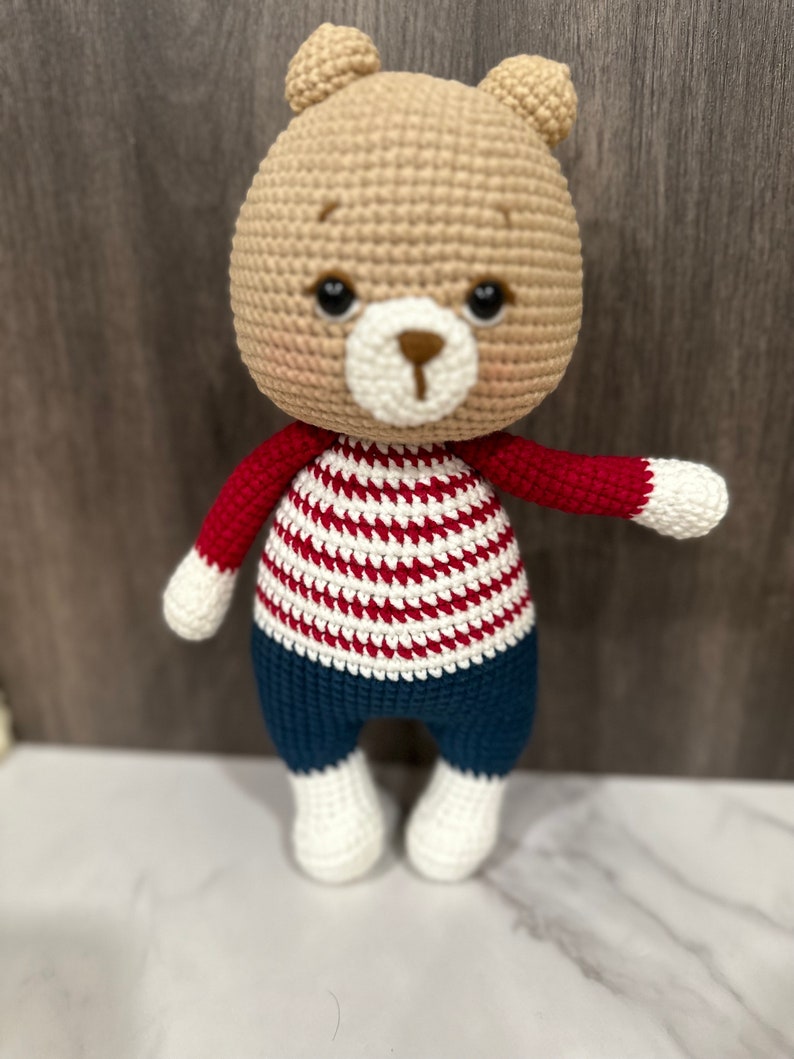 Handmade Gift for Grandson, Crochet Plush, Amigurumi Toy, Teddy Bear ...