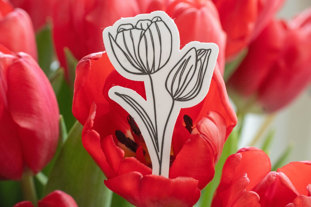 Tulip Sticker, Tulip, Tulip Lover, Flower Lover Gift, Cosy Flower ...