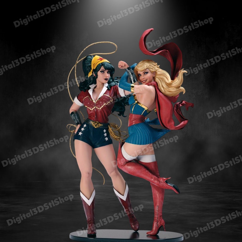 Super Woman and Wonder Woman Dc Comic High Quality STL 3D Digital Printing STL File for 3D ...