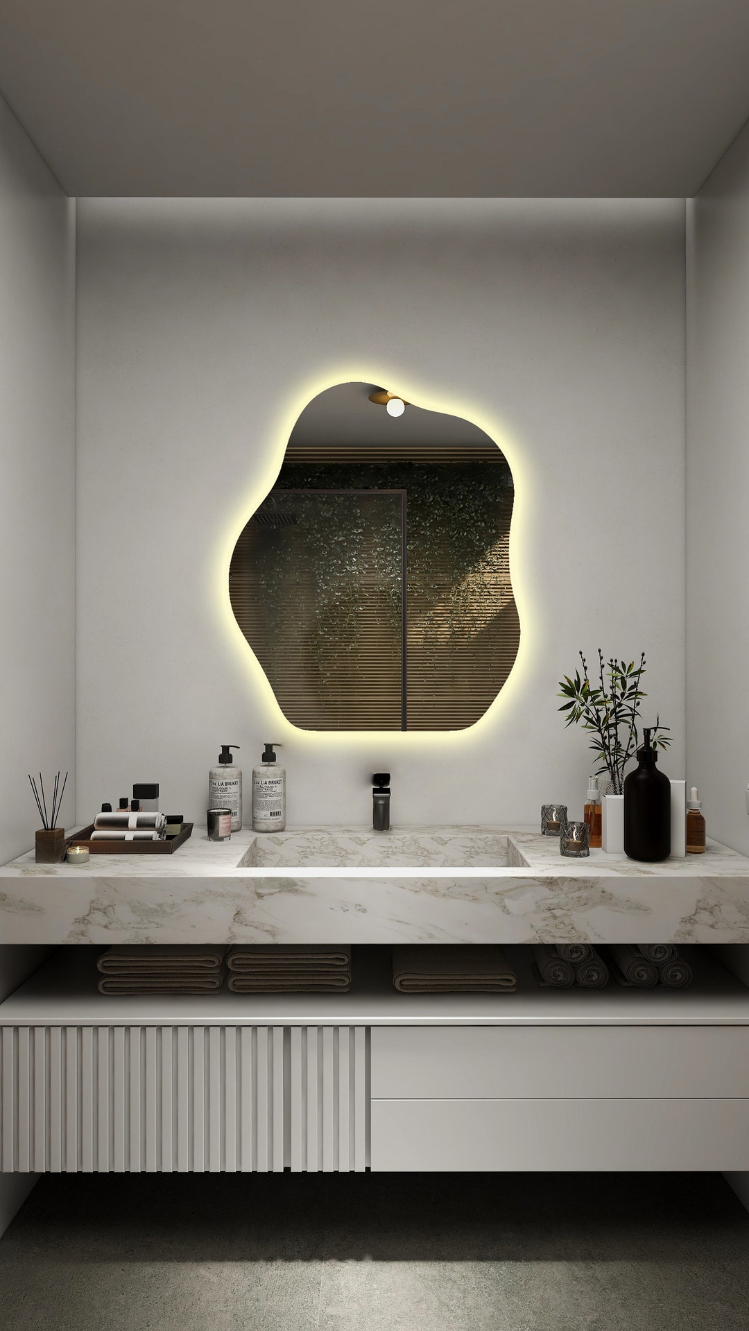 Asymmetrical Mirror Irregular Led Mirror Bathroom Mirror Wall Mirror ...