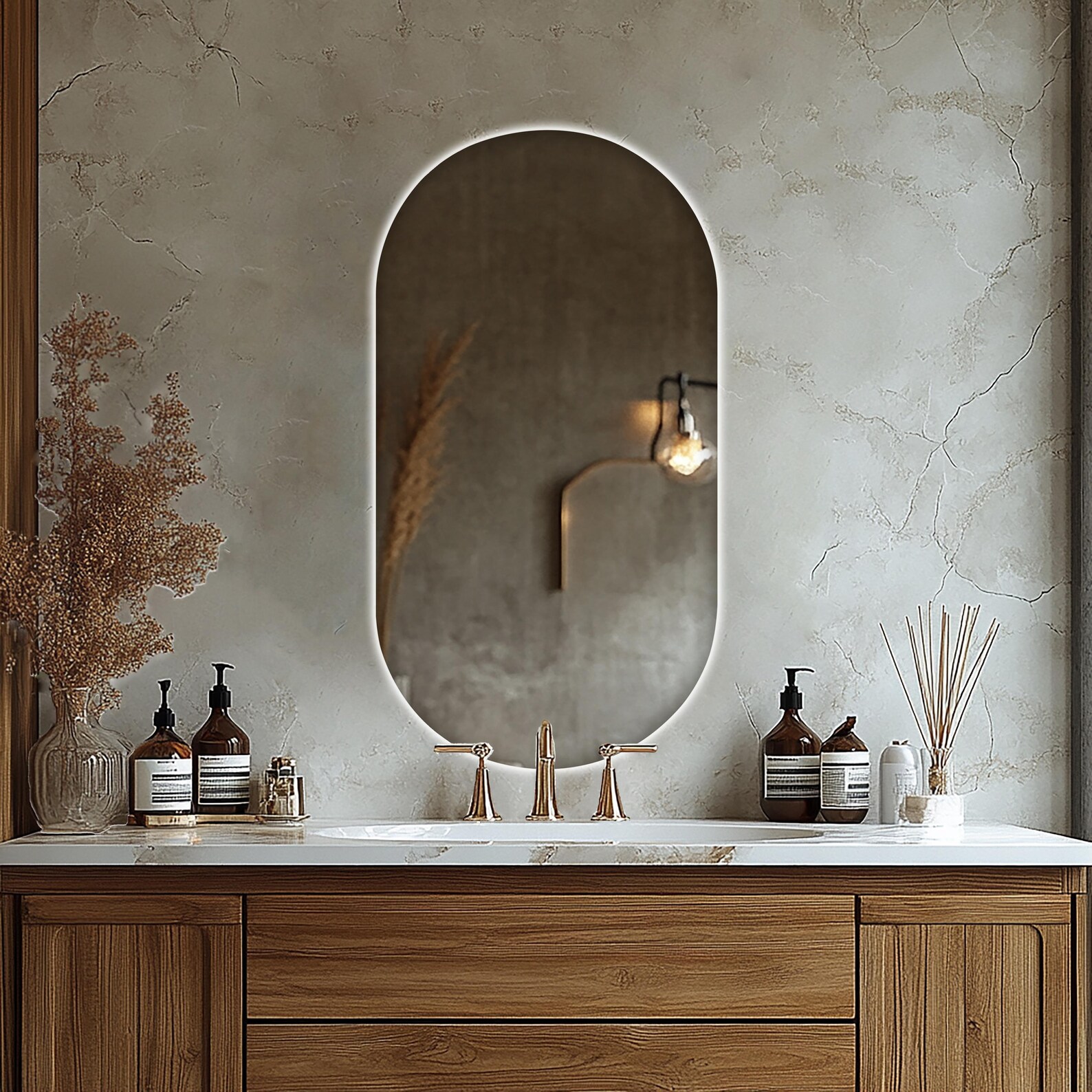 Bathroom LED Illuminated Mirror LED Illuminated Makeup Mirror Full ...