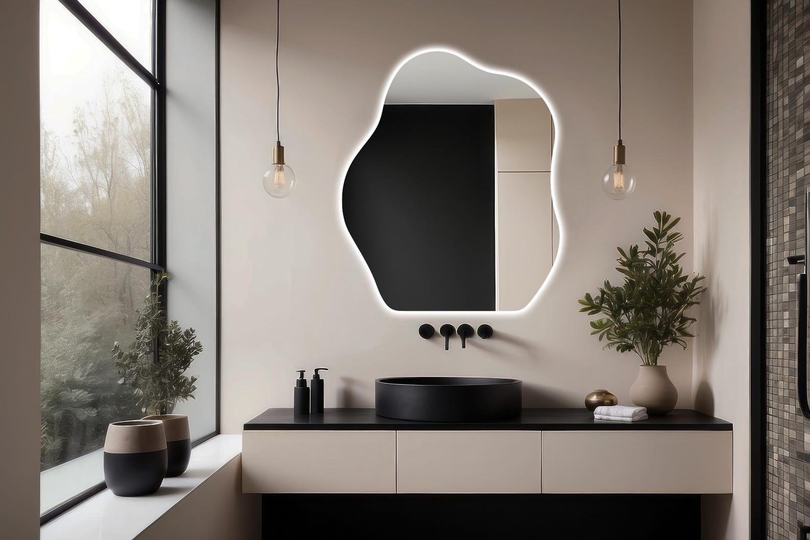Irregular Light Mirror - Makeup Mirror With Lights - Bathroom Mirror ...