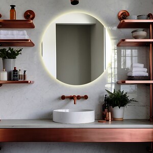 Oval Mirror With Led Light - Led Oval Mirror - Organic Backlit Mirror ...