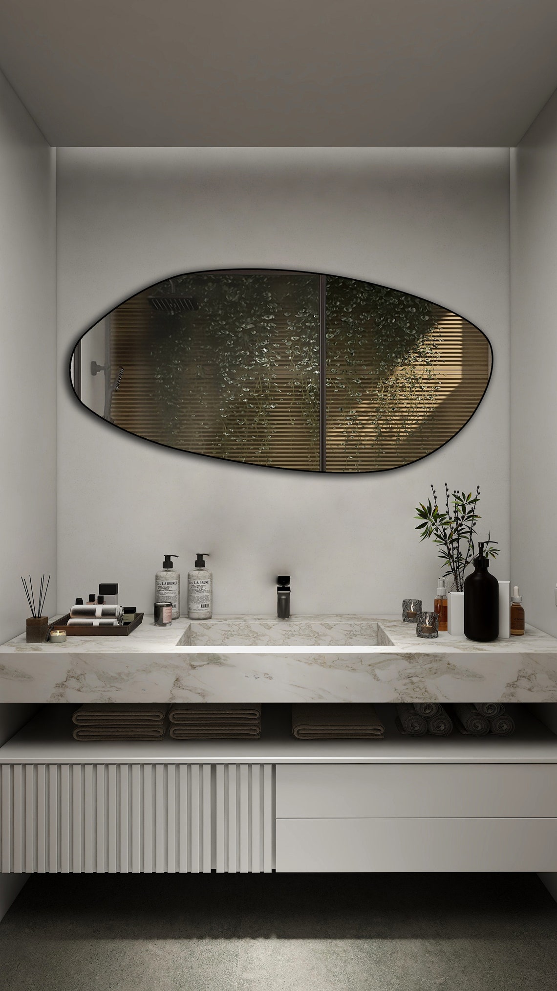 Asymmetrical Large Size Mirror Mirror for Living Room Vanity Mirror ...