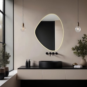 Asymmetrical Arc-shaped Mirror Irregular Full-length Large Mirror ...