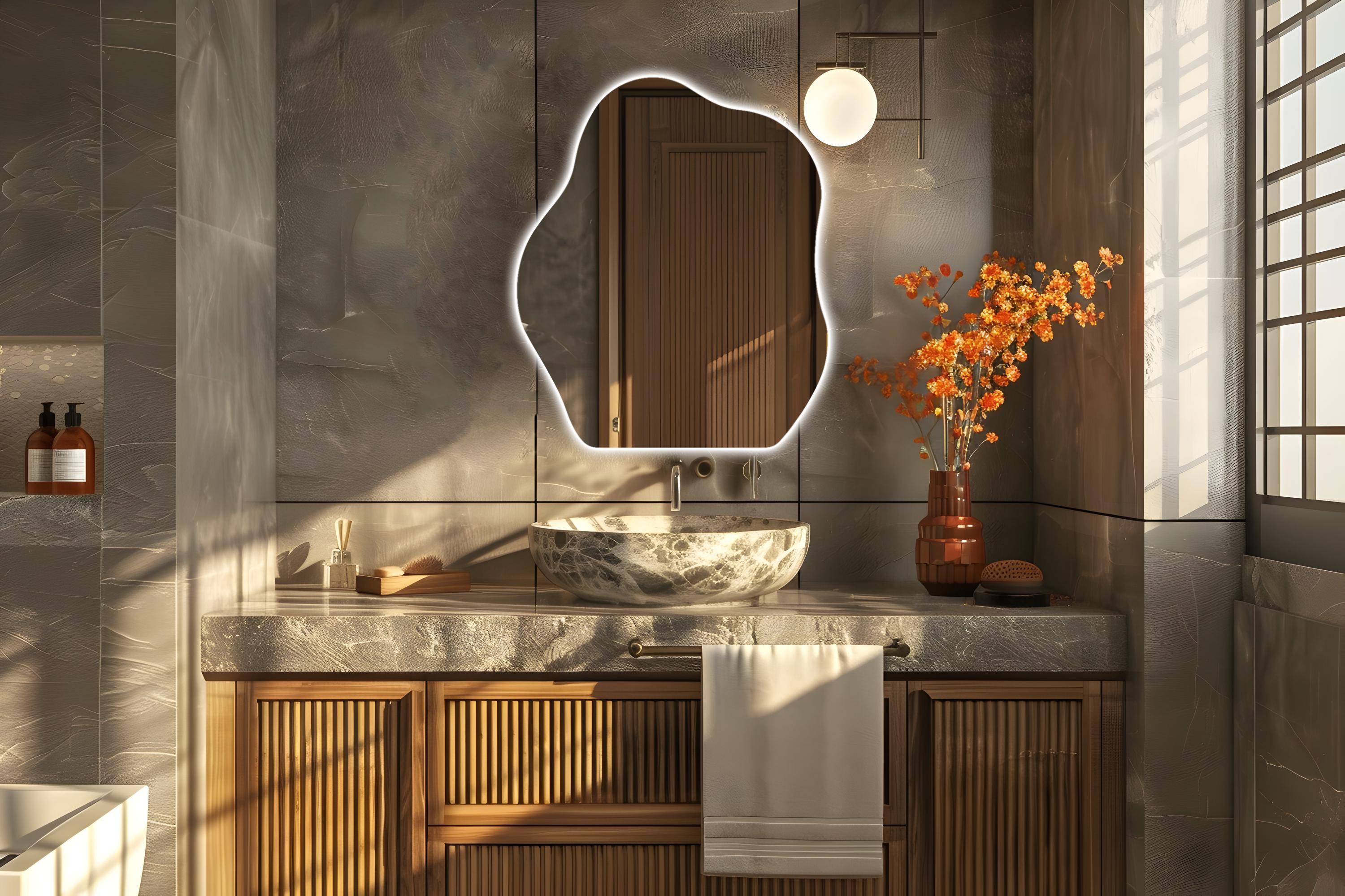 Irregular Light Mirror - Makeup Mirror With Lights - Bathroom Mirror ...