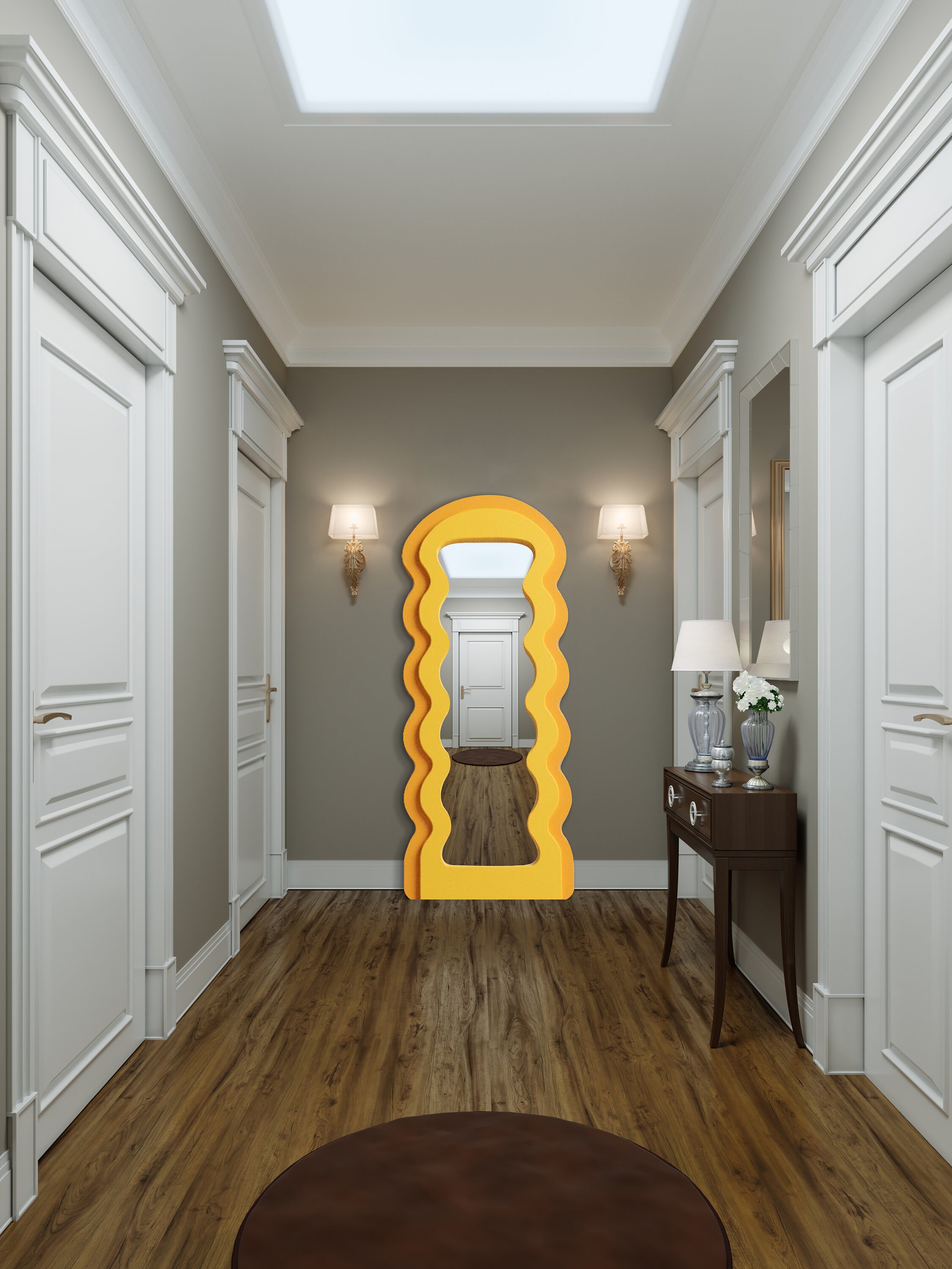 Irregular Full Body Mirror Curvy Mirror Wavy Body Mirror Wall Led ...