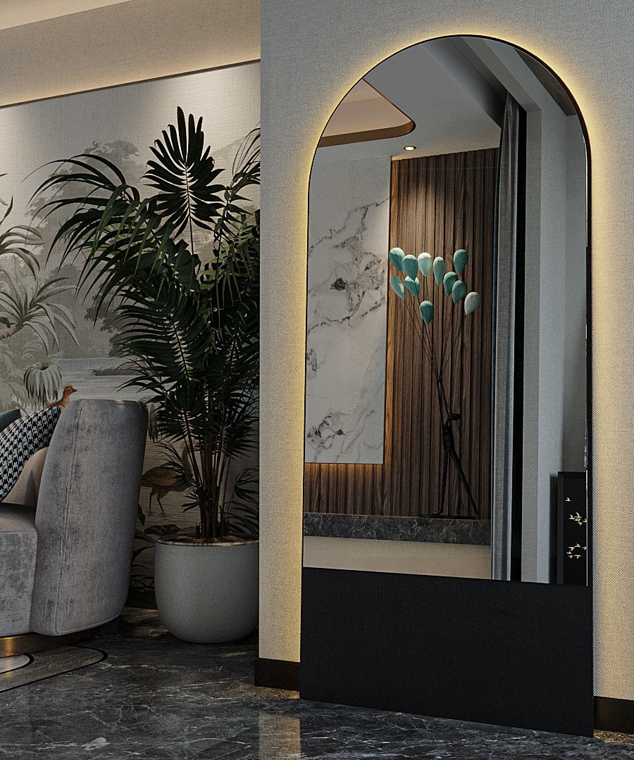 Led Floor Mirror Living Room Mirror With Backlight Oversized Mirror ...