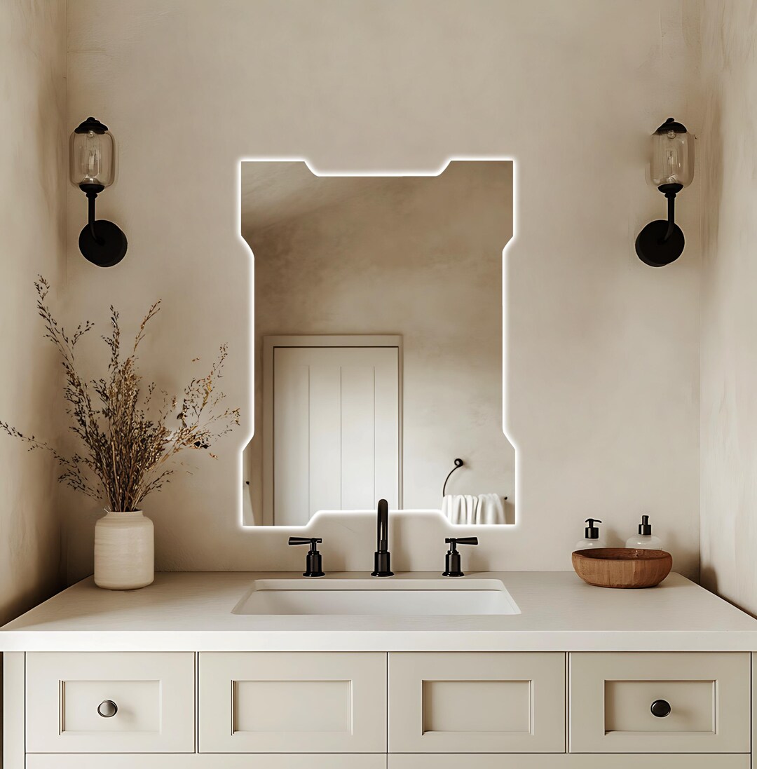 Aesthetic Arc Shaped Led Light Mirror - Illuminated Mirrors ...
