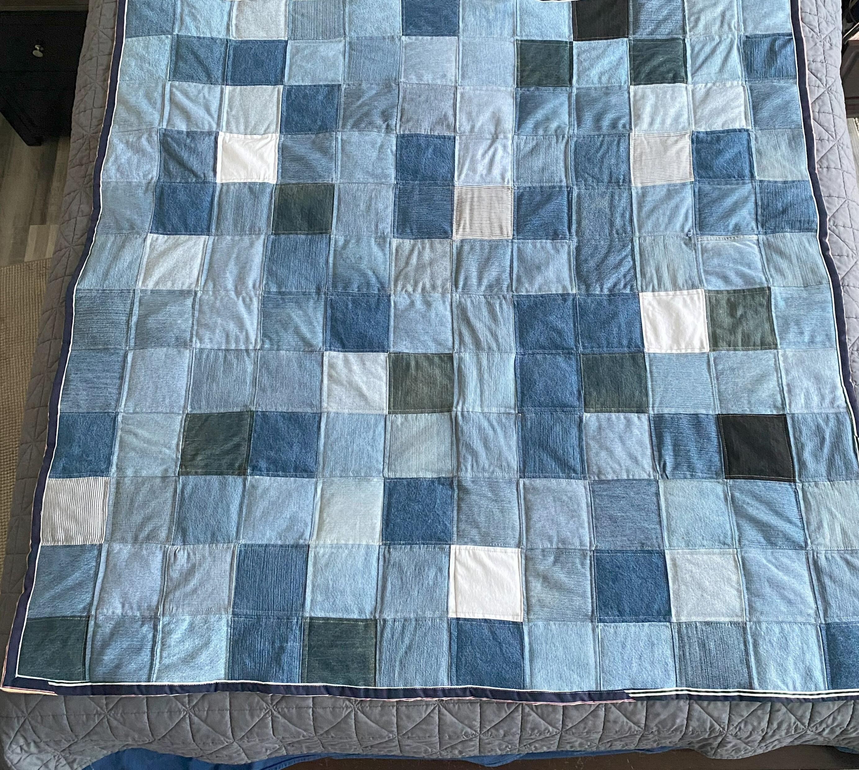 Jean Denim Quilt New Handmade 55x55 - Etsy