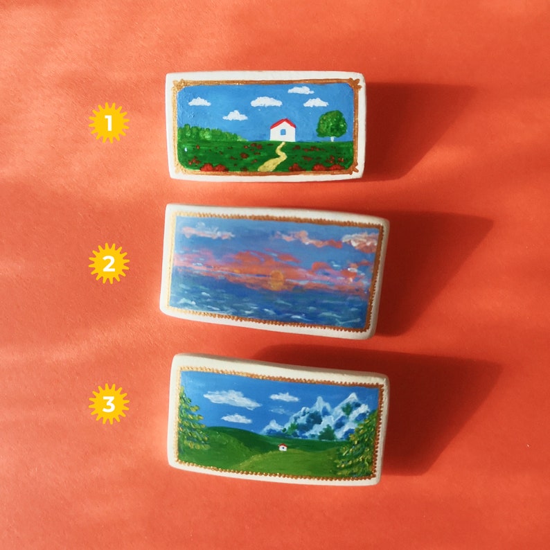 Painting Pins Handmade Air-dry Clay Pins Mini Painting Brooches Badges ...