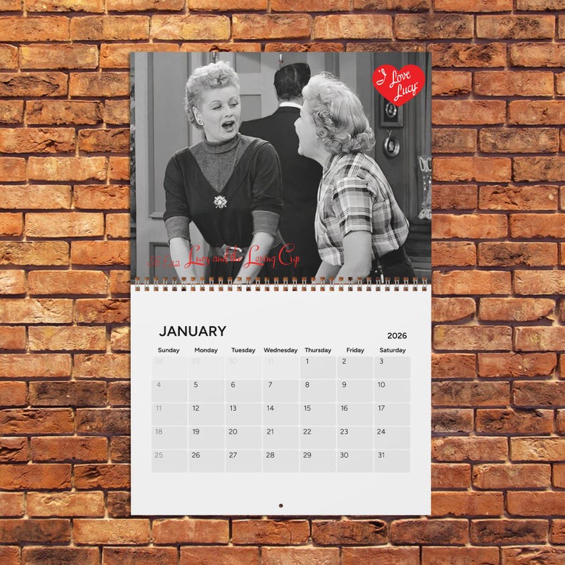 I Love Lucy 2026 | the Best Episode Design | Grid Style | Wall Calendar ...