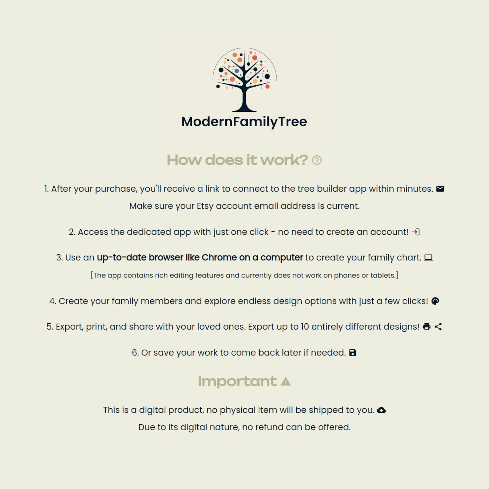 Modern Family Tree Template | Print Today | 100+ Designs & 10 ...