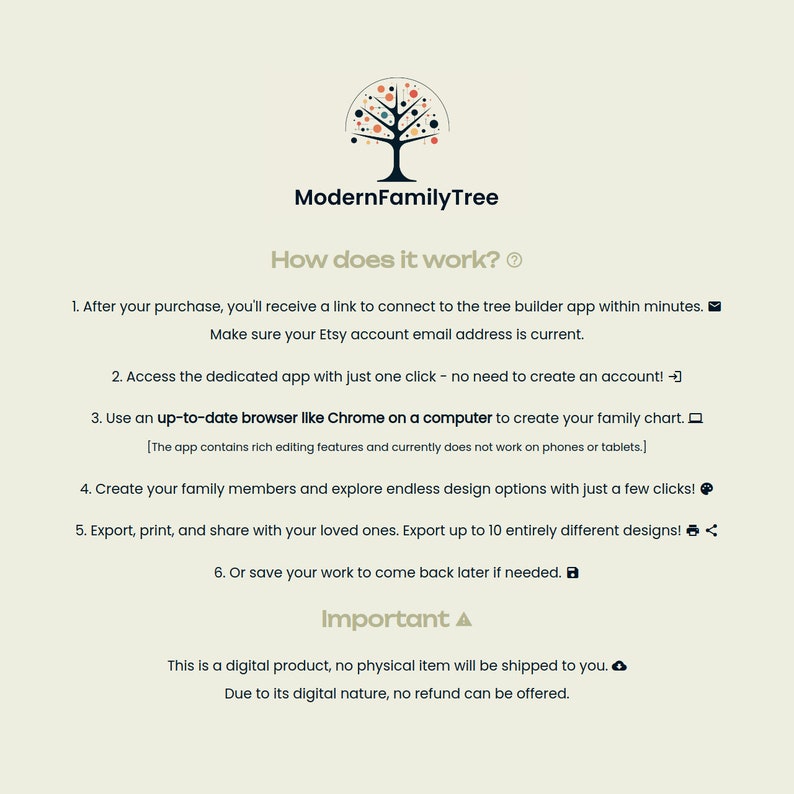 Modern Family Tree Template | Print Today | 100+ Designs & 10 ...