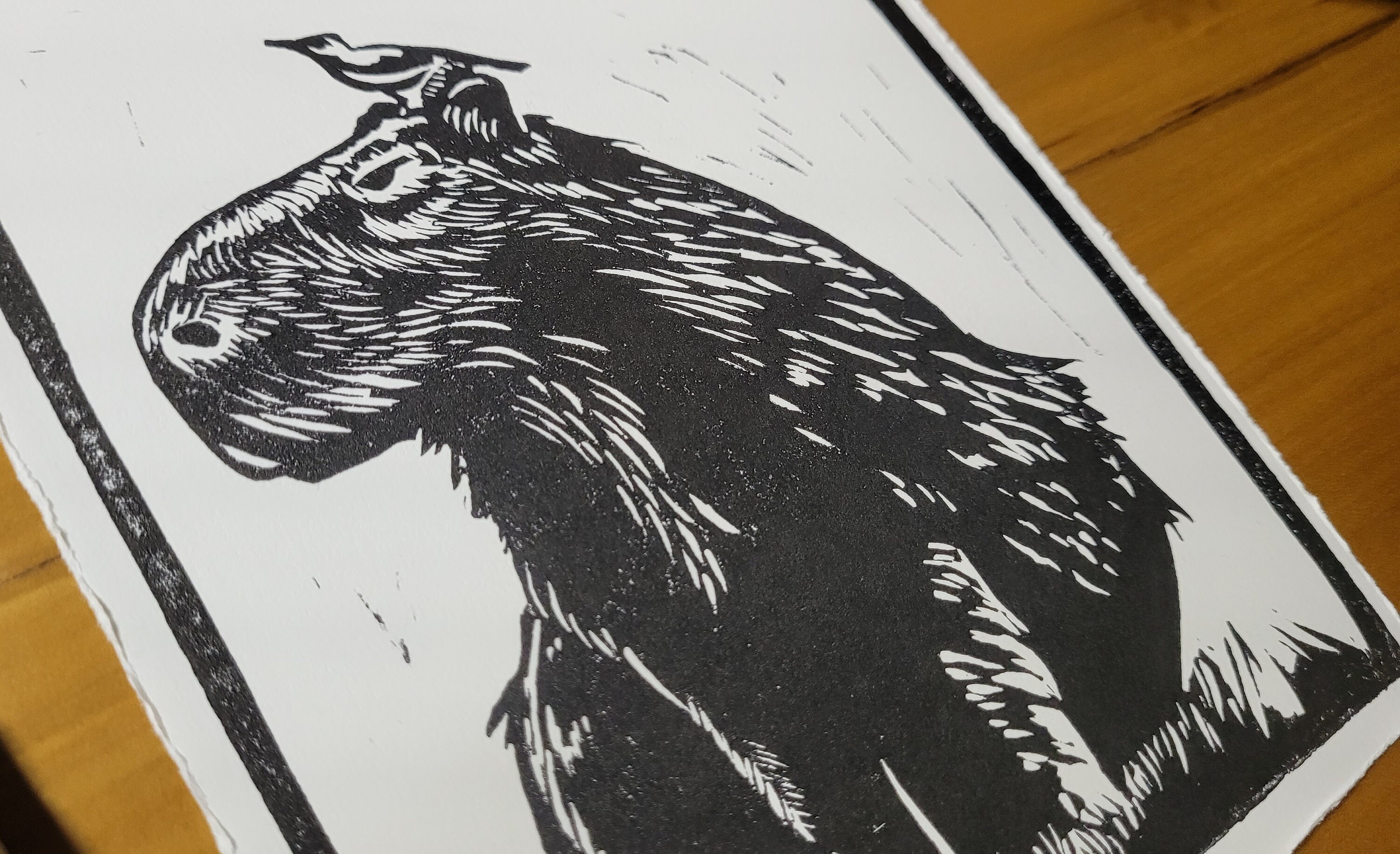 Capybara Original Linocut Print - Etsy