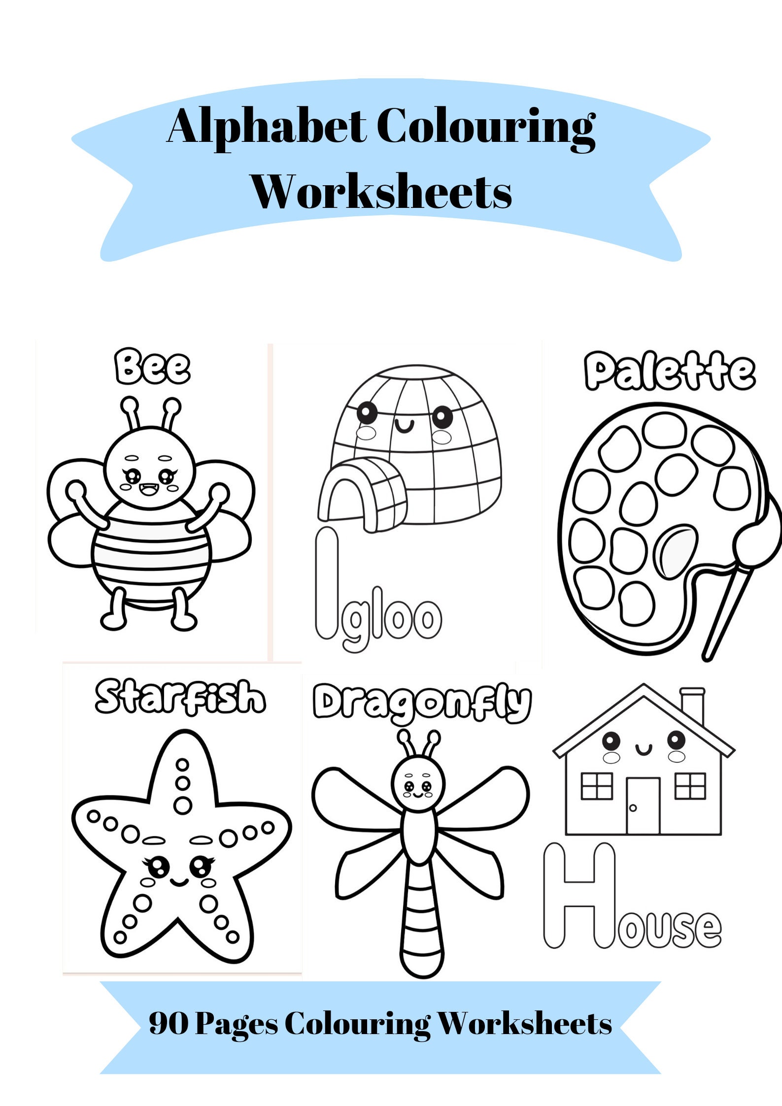Alphabet Colouring Worksheets - Etsy