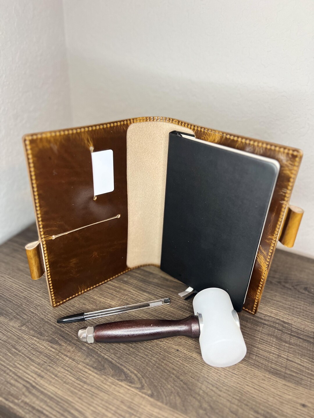 A-5 Leather Notebook Cover With Pen Locking - Etsy