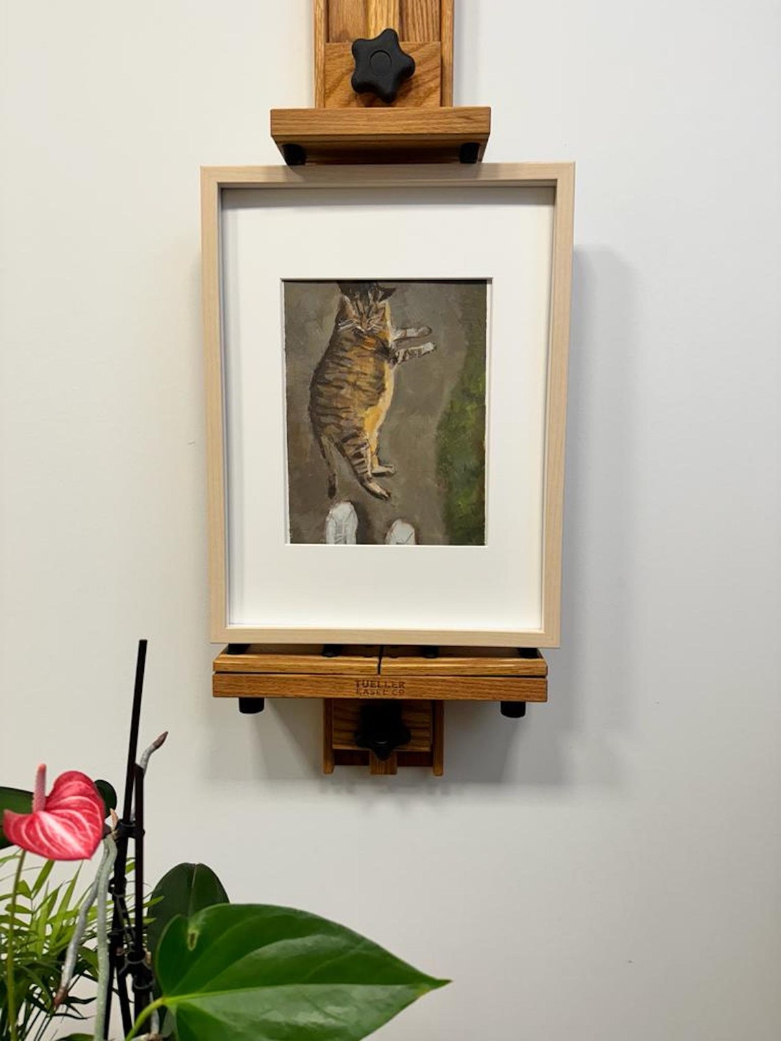 Fat Tabby Cat Oil Paintingadorable Cat Lying on the Ground Art Unique ...