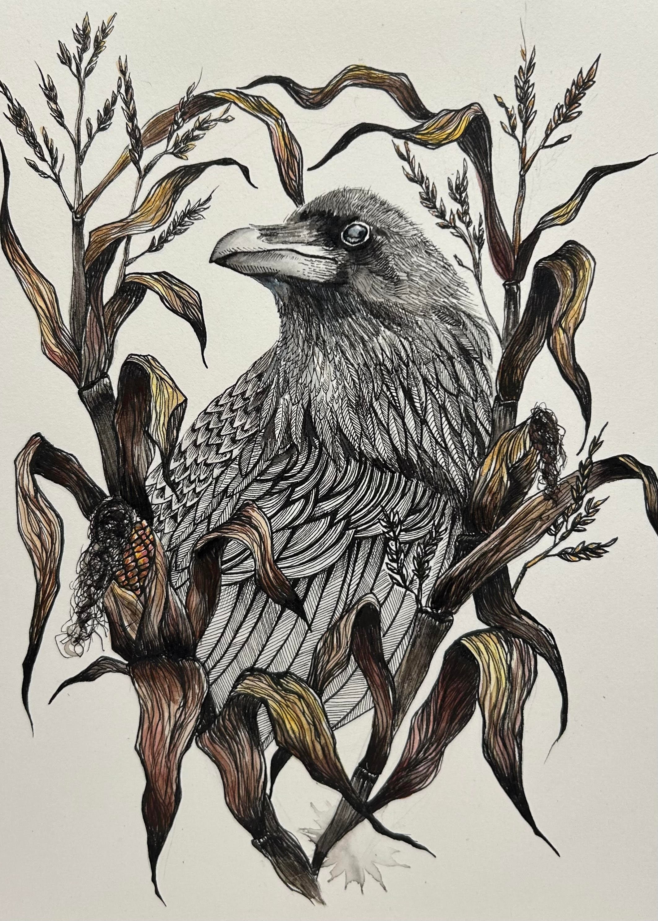 Crow Drawing, Crow Illustration, Gothic Art, Dark Art, Goth, Animal ...