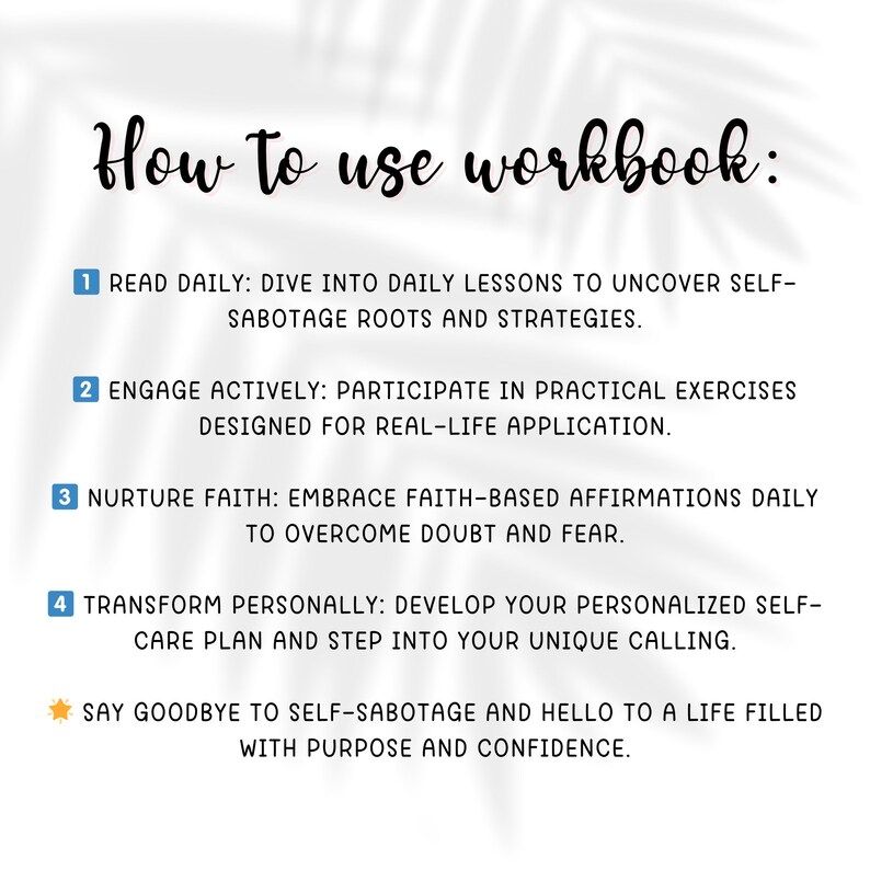 Overcome Self-sabotage Workbook Bundle Self Sabotage - Etsy